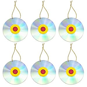 6PCS Bird Scare Devices Reflective Discs Scare Bird Away Sparkly Double-Sided Bird Reflectors for Home Garden Bird Scare Control Devices,Keep All Birds Away