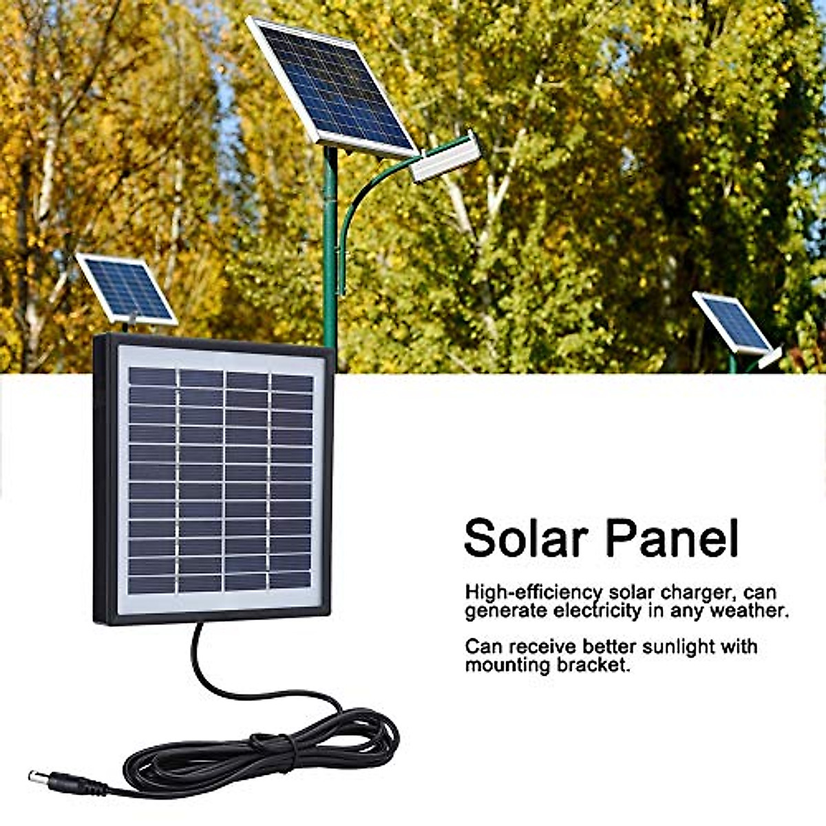 SunshineFace 2W 12V Multifunctional Solar Panel, Polysilicon Charging Board with Border for Outdoor Camping