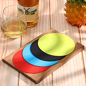 Cabilock 4pcs Rubber Non Slip Jar Gripper Pads Multi Purpose Non Slip Jar Lid Grip Pad Bottle Opener for Seniors Kids Women Kitchen Coasters Round