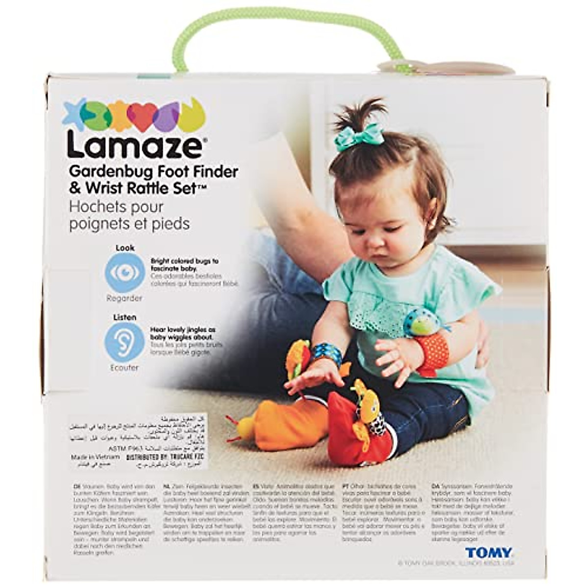 Lamaze Gardenbug - Baby Foot Finder Socks & Wrist Rattle Set - Sensory Development Toys - Newborn Baby Essentials