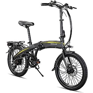 HH HILAND ROCKSHARK 20 inch Folding Electric Bike for Adults Teens with 250W Motor, 36V 7.8AH Removable Battery,Front Light &Shimano 7-Speed Electric Bicycles,Blue/Black Urban Ebike.