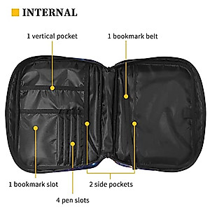 Dreaweet Galaxy Wolf Bible Carrying Case Cheetah Design Bible Covers for Men Boys, Lightweight Pockets Zipper Book Tote Bag for Office School Church Travel