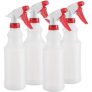DilaBee Spray Bottles - 4-Pack 16oz Plastic Empty Spray Bottles for Cleaning Solutions, Hair, Plants, Household and Commercial Use - Heavy Duty Water Mist Sprayer
