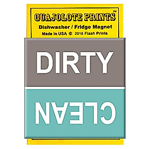 Clean Dirty Dishwasher Magnet Sign Indicator - Turquoise and Gray Beach Colors Style