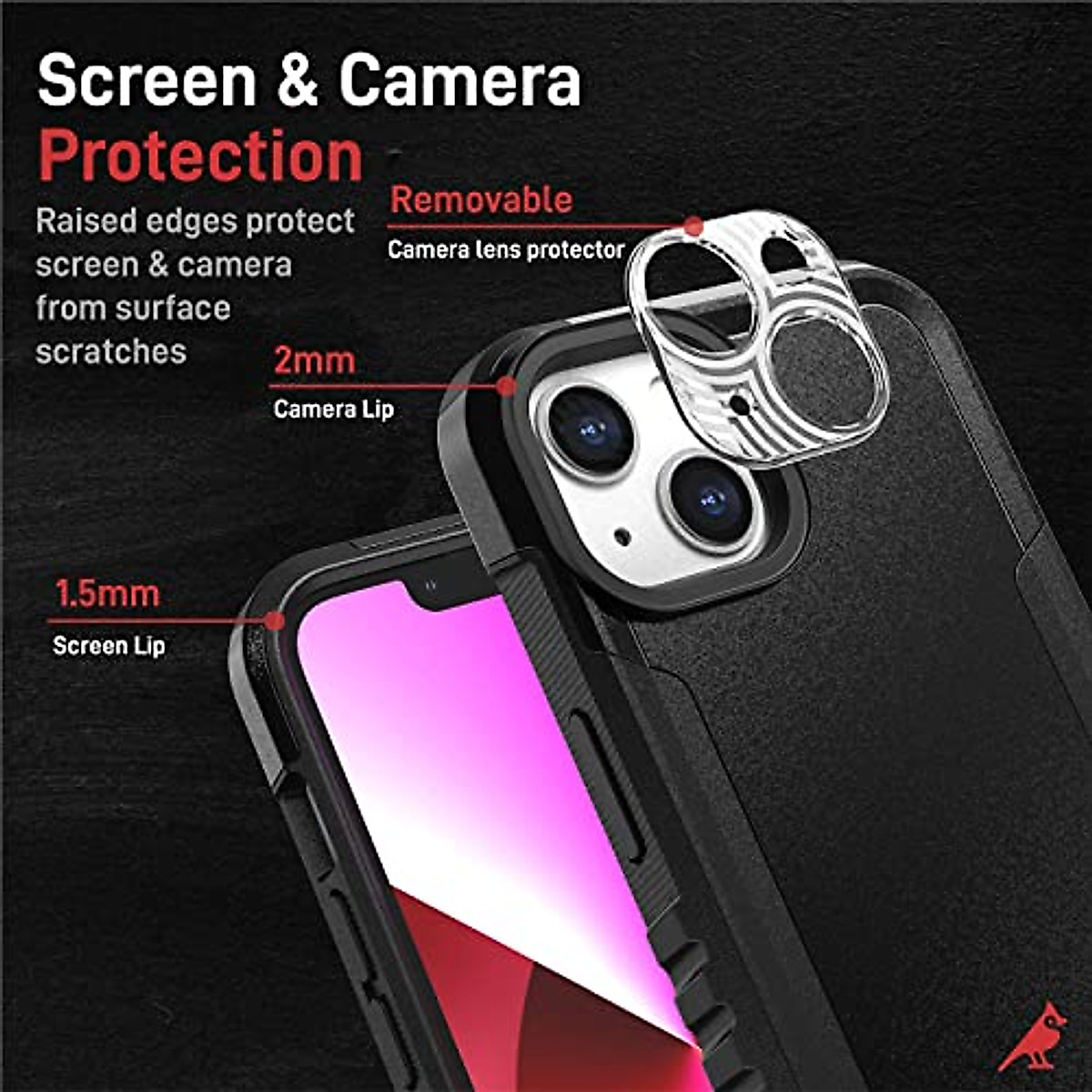 CAPERCASE Everyday Carry iPhone 13 case Protector, Phone case iPhone 13 Shockproof, iPhone case 13 Protective, Black