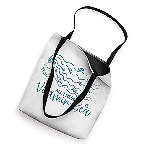 All I need is vitamin Sea girl long hair waves fish Tote Bag