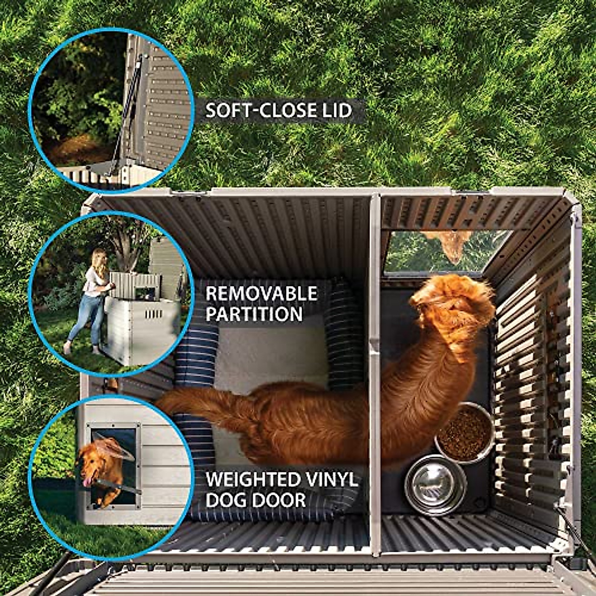 Lifetime Deluxe Dog House, Weather Protected with Adjustable Vents, Ideal Shelter for Medium to Large Dogs