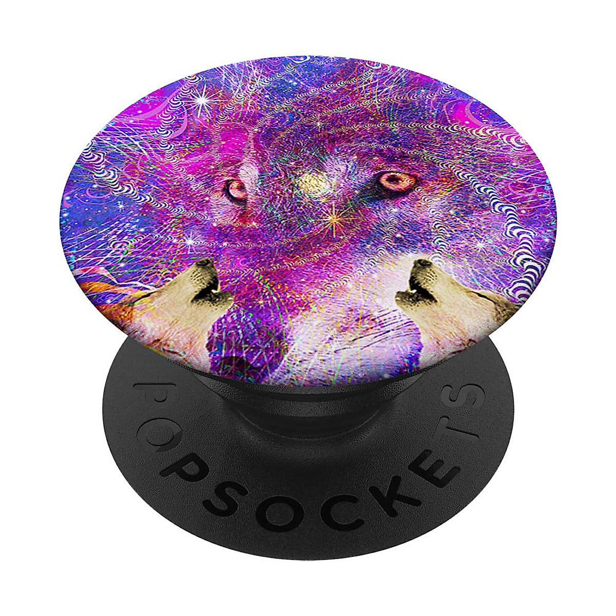 EDM Trippy Wolf Rave - Space Wolves PopSockets Swappable PopGrip
