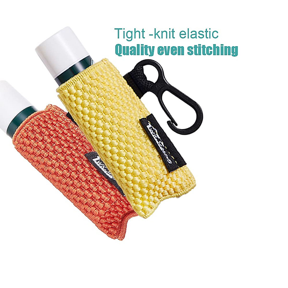 WKieason Lip Balm Sleeves Holder Keychain 5pcs Clip on Chapstick Keychain Holder Pouch Tight-Knit Elastic Lipstick Key Chain Holder