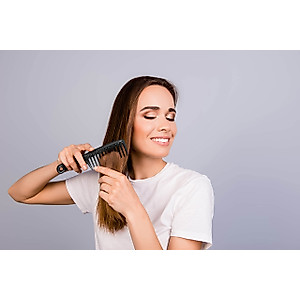 HYOUJIN Black Large Wide Tooth Comb Detangler Detangling Paddle Brush, Care Handgrip Comb-Best Styling Comb for Curly,Wet,Long Hair