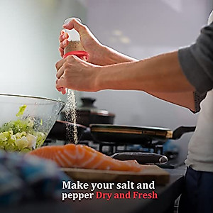 Salt and Pepper Shakers Set of 2 Moisture Proof 6.7oz Plastic Salt Shaker With Lid for Camping Picnic Outdoors Kitchen Clear Airtight Spice Jar 2 Pack - Large