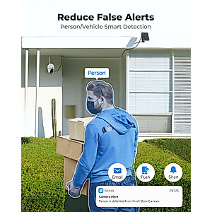 REOLINK 2K Cameras for Home Security Outside, Battery/Solar Powered, Smart Detection, 2-Way Audio, Compatible with Alexa, No Hub Needed, Local SD Storage, Argus PT+ Argus 2E+ Solar Panel