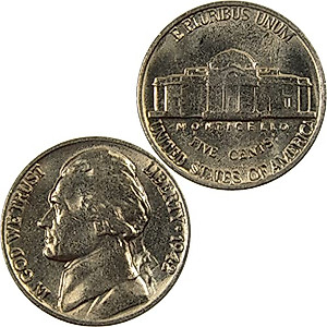 1942 Jefferson Nickel 5 Cent Piece BU Uncirculated Mint State 5c US Coin