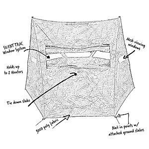 ALPS OutdoorZ Dash Camo Panel Hunting Blind with Hybrid 2 Person Ground Pop Up Design for Quick Deployment, Wide Window, and Interior Mesh Pocket, Realtree Timber