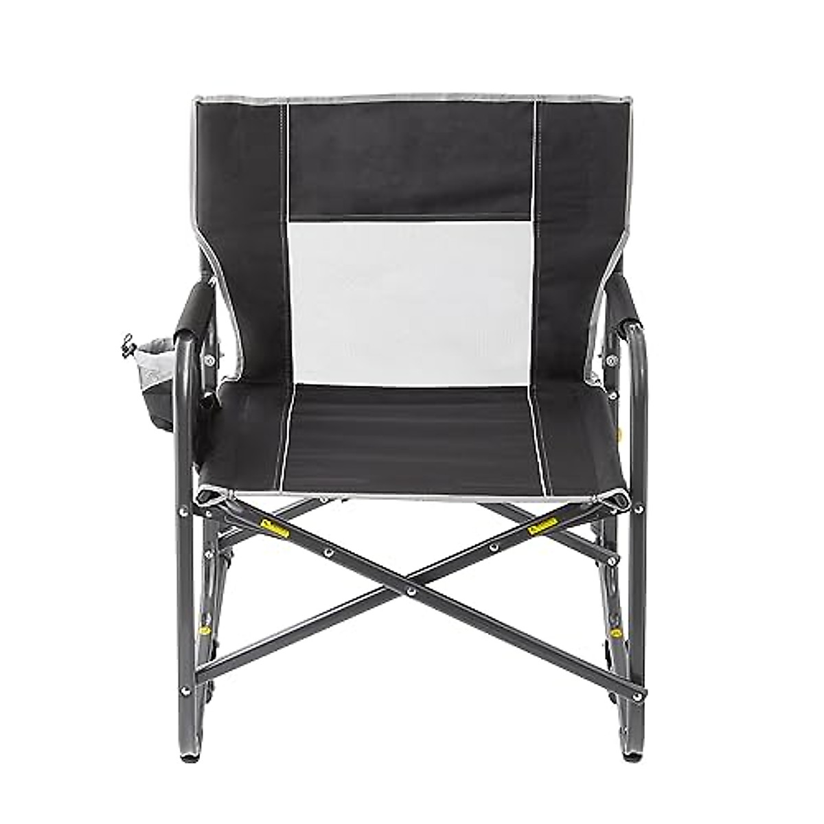 TAKTOP Outdoor Freestyle Rocker XL Folding Rocking Camping Chair with Carry Bag and Cup Holder for Patio, Garden, Lawn, Supports up to 300 lbs, Gray