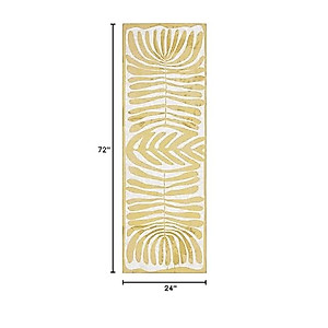 TOWN & COUNTRY LUXE Livie Matisse Cutout Everwash™ Washable Multi-Use Decorative Rug, Kitchen Runner Rug, Low-Profile Door Mat, Bedroom Rug and Dorm Room Rug with Non-Slip Backing, Gold, 24"x72"