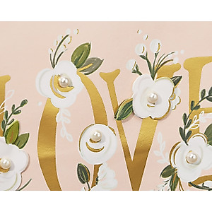 Papyrus 9" Medium Gift Bag (Love) for Weddings, Bridal Showers, Birthdays, Baby Showers and All Occasions (1 Bag)