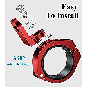 BRCOVAN Whip Light Flag Mount Solid Aluminium Alloy Light Bar Mounts Mounting Bracket Tube Clamp Fit on 1.5''/1.65''/1.75''/1.85''/2'' Roll Cage Bull Bar Roof Rack for ATV UTV Truck (Red)