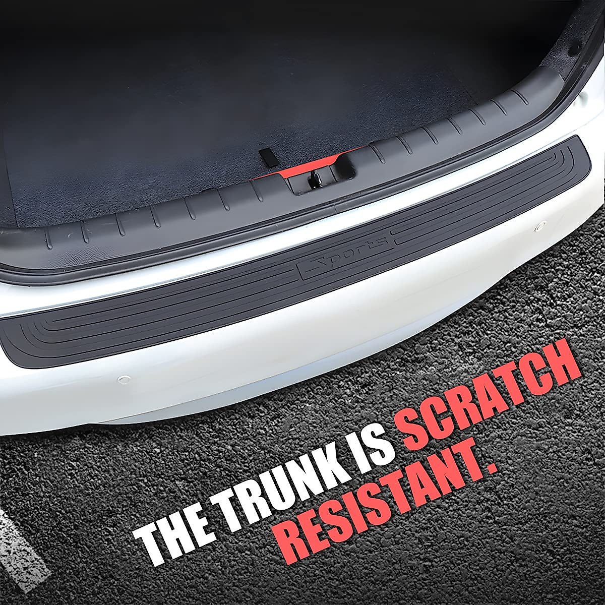 Rear Bumper Guard Protector for Car, Universal Rubber Scratch-Resistant Non-Slip Trunk Door Protector for Most Cars, Car Exterior Accessories (Black)