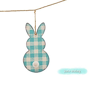 glitzhome 72''L Easter Metal Bunny Garland, Easter Wall Hanging Decor Jute Banner for Indoor Outdoor Mantle Door Festive Party Home School Decorations