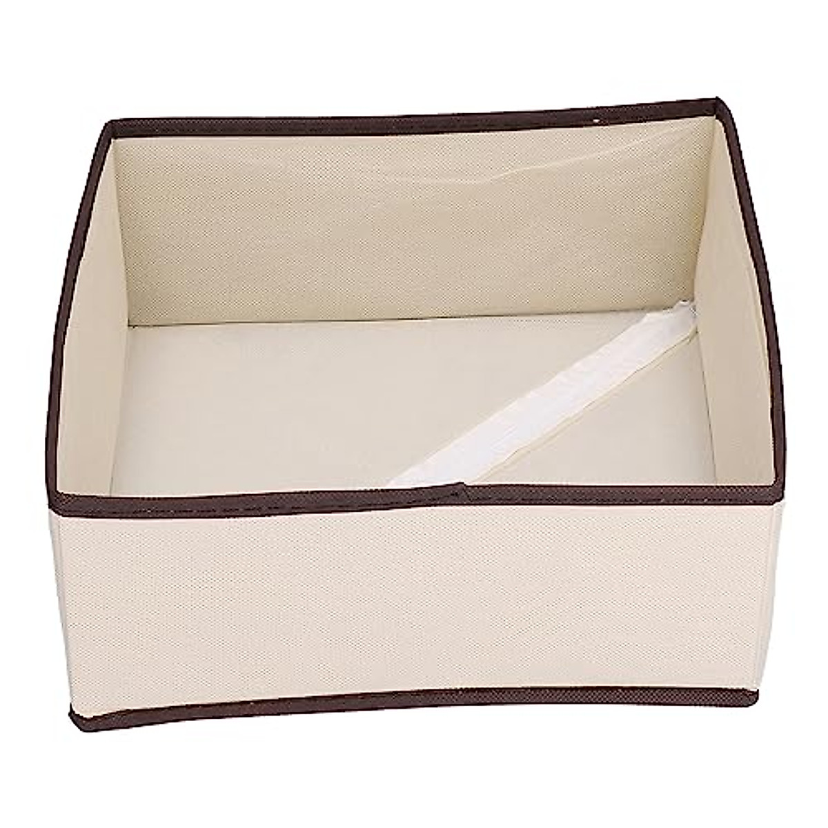 Biitfuu Underwear Brassiere Desktop Socks Underpants Grid Drawer Storage Box Fabric Finishing Plaid Six Piece Set 6Pcs Beige Drawer Organizers