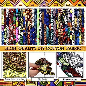 Mixweer 40 Pcs African Cotton Fabric Square No Repeat Quilting Fabrics Bundles African Wax Fabric Cotton Ankara Fat Quarters for DIY Sewing Cloths Handmade Accessories (20 x 16 Inch)