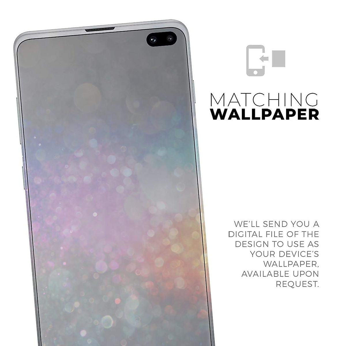 DesignSkinz Tie Dye Unfocused Glowing Orbs of Light Protective Vinyl Decal Wrap Skin Cover Compatible with The Samsung Galaxy S20 (Screen Trim & Back Glass Skin)