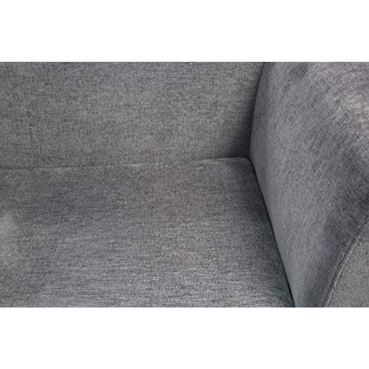 Iconic Home Arianna Sofa Linen-Textured Upholstery Espresso Finished Lattice Wood Frame, Modern Transitional, Grey