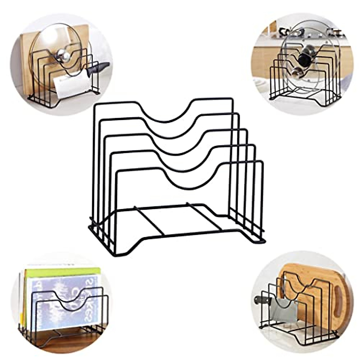 DOUBA Metal Pot Lid Rack Storage Rack Cutting Board Organizer Pot Lid Rack Stove Rack Rack Rack Storage Room