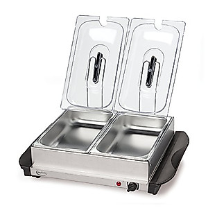 BETTY CROCKER RA39978 Stainless Steel Buffet Server with Warming Tray, Multicolor