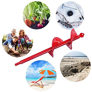 Bit for Planting 1.6"(D) x8.6"(L), Garden Ground Earth Spiral Drill Bit for 3/8" Hex Drive Drill Auger Bulb Planter Drill Bit Post Hole Digger Solid Shaft Heavy Duty Auger Spiral Drill Bit