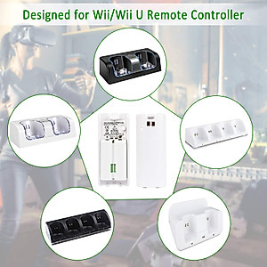 Kulannder 4 Pcs Wii Remote Batteries Rechargeable, 2800mAh High-Capacity Rechargeable Batteries for Nintendo Wii/Wii U Remote Controller (White)