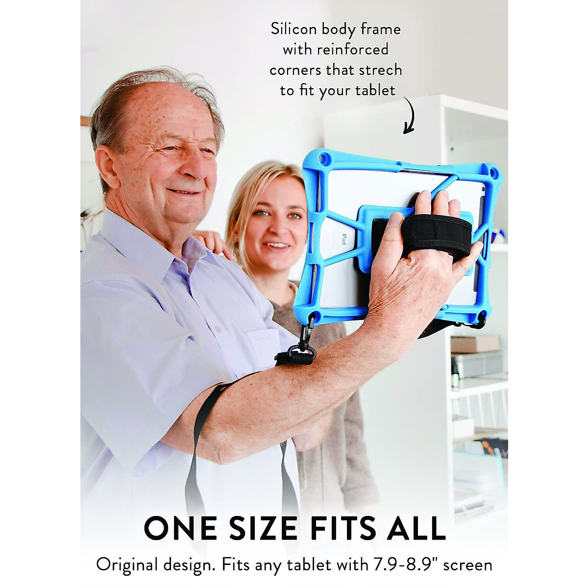 Cooper Trooper Rugged Case for 7.9, 8, 8.4, 8.7, 8.9" Tablets | Tough Bumper Protective Shock Proof Kids Holder Carrying Cover Bag, Stand, Strap