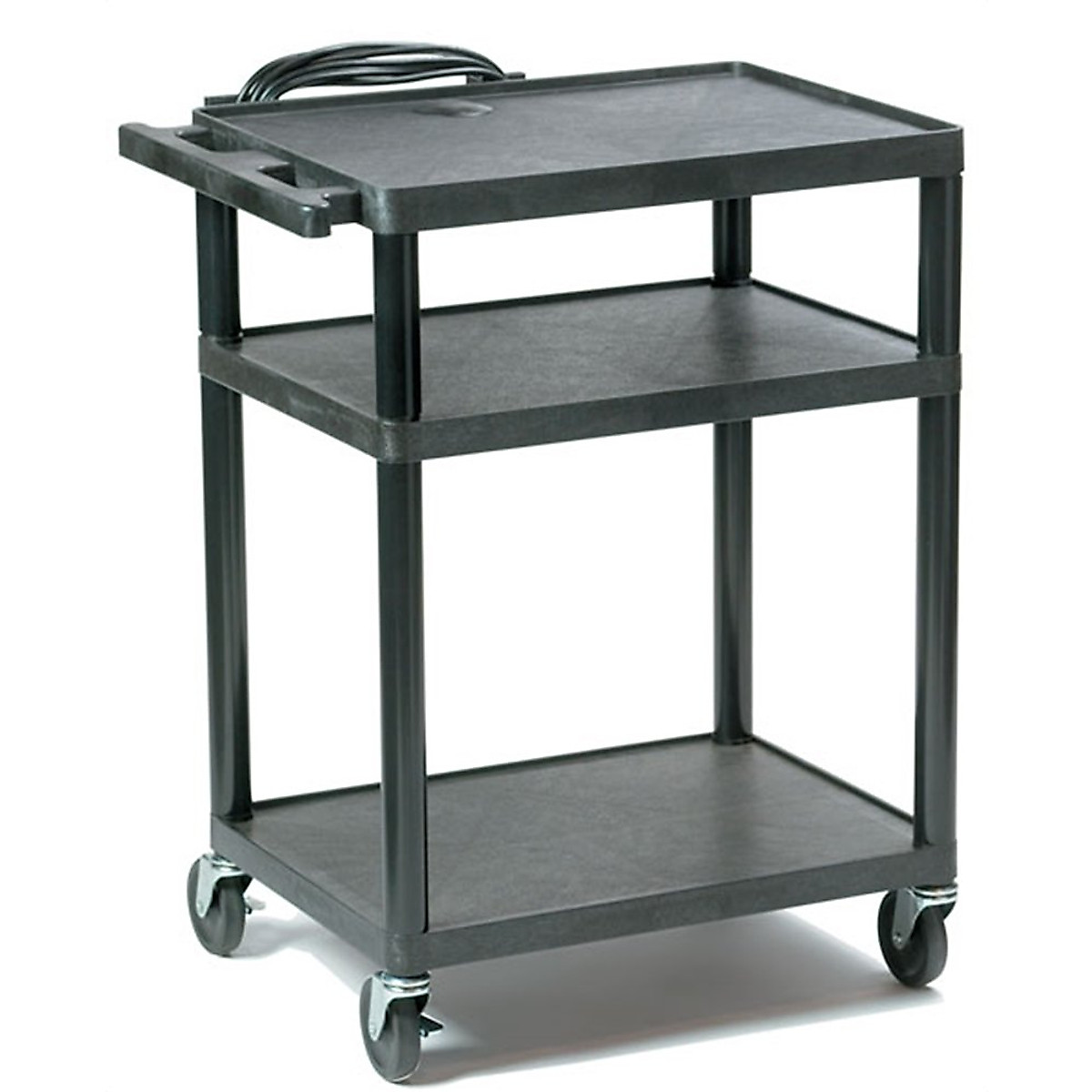"HamiltonBuhl Plastic AV Cart Adjustable from 16"" to 42""", Black (PC1642E)