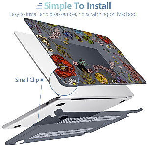MEEgoodo for MacBook Air M3 M2 Case 2024 2022,Fit Model A3113 A2681, Clear Case for MacBook Air 13.6 inch, Laptop Hard Shell Cases with Keyboard & Webcam Cover & Screen Protector, Clover
