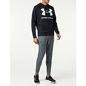 Under Armour Mens Rival Fleece Big Logo Hoodie , Black (001)/Onyx White , X-Large