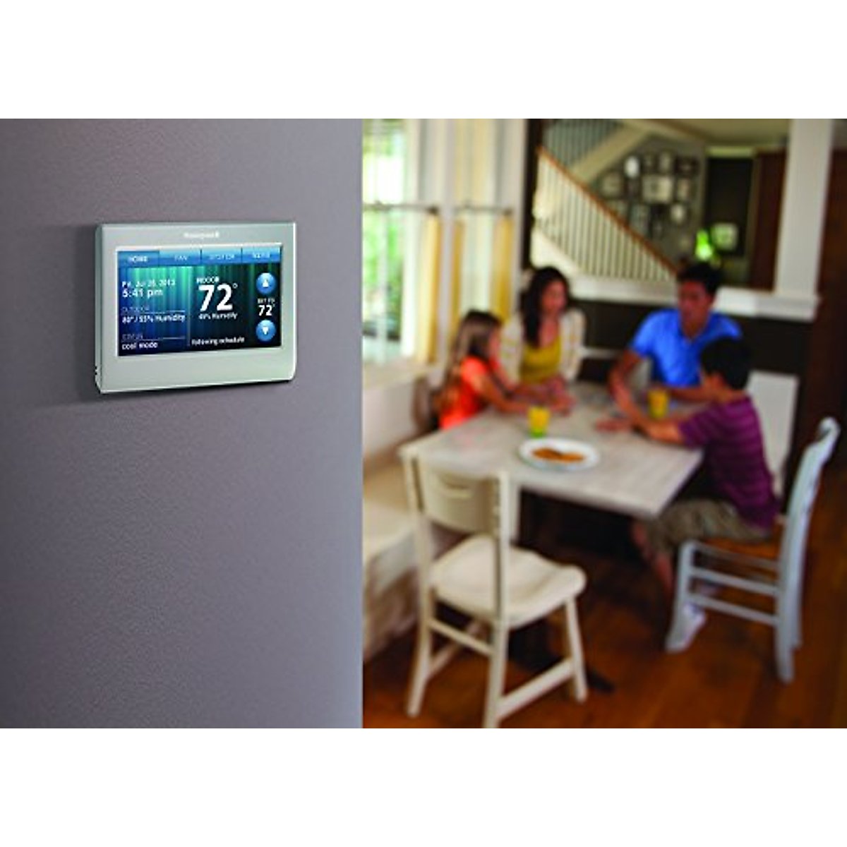 Honeywell RTH9580WF1005/W1 Smart Wi-Fi 7 Day Programmable Color Touch Thermostat, Works with Amazon Alexa