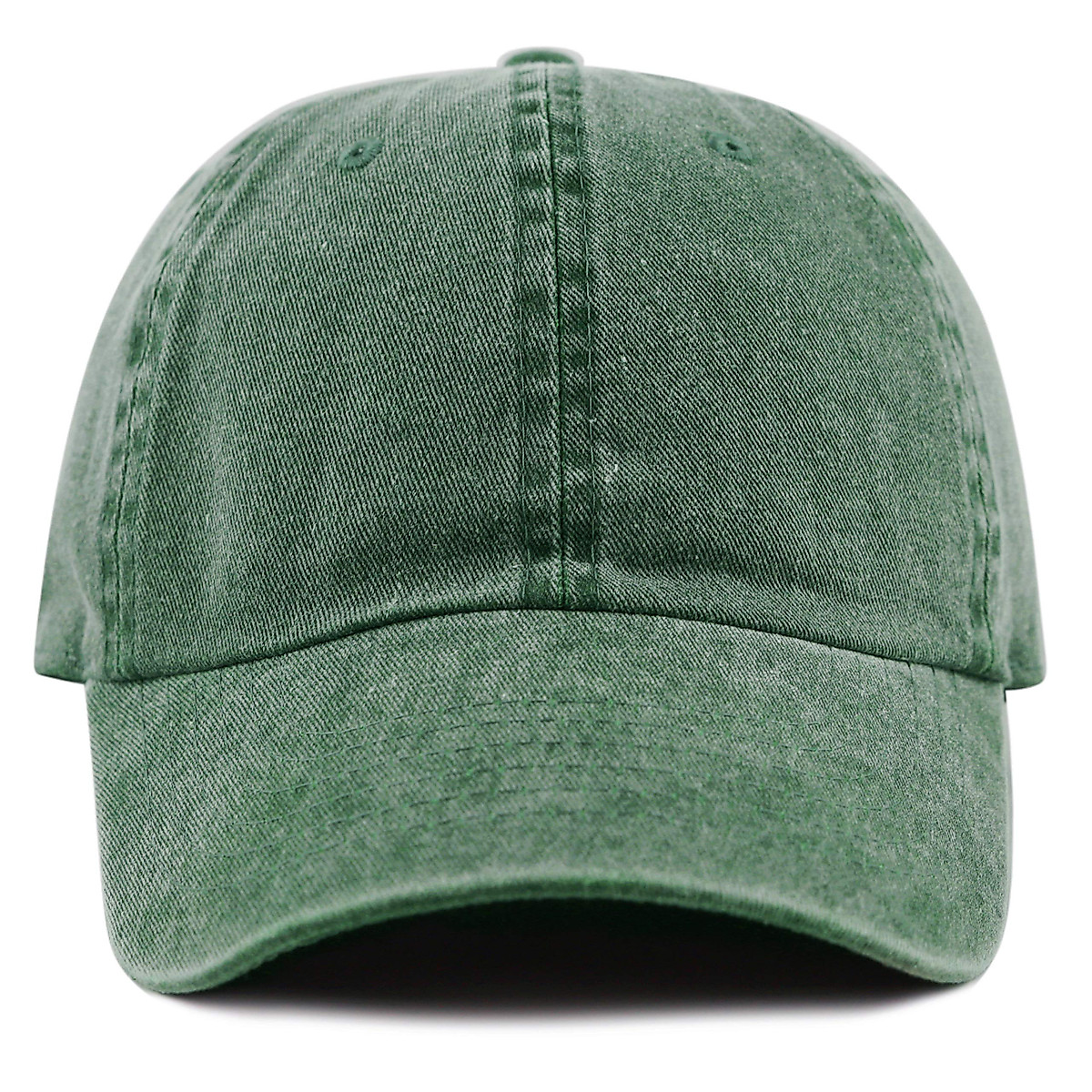 The Hat Depot 100% Cotton Pigment Dyed Low Profile Dad Hat Six Panel Cap (1. Green)
