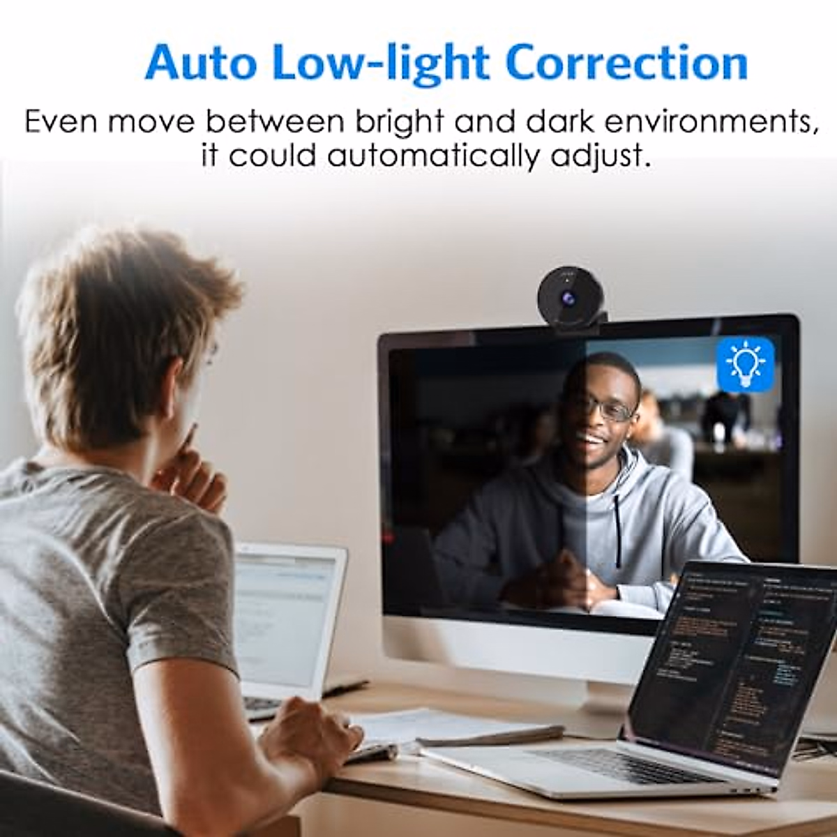 EMEET C950 Webcam for PC, 1080P Webcam with Microphone&Privacy Cover, Auto Light Correction, 70° FOV for Personal Use, Plug&Play Web Cam Protect Data, Perfect for Office Professionals&Remote Workers