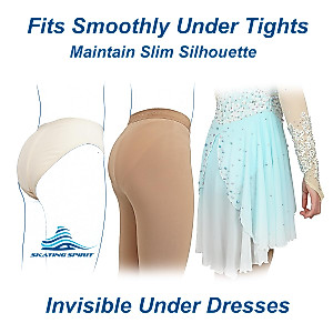 Skating Spirit Padded Figure Skating Competition Underskirt Shorts, Slim Padded Panties, Gel Pad Tailbone Cushion Protective Shorts (Medium)