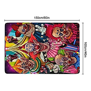 Killer Klowns from Outer Space Cartoon Funny Carpet Large Area Rugs Non-Slip Floor Mat Doormats Home Decor for Living Room Bedroom 40x60 in