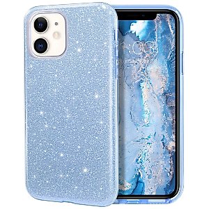 MILPROX Case Compatible for iPhone 11, Bling Sparkly Glitter Luxury Shiny Sparker Shell, Protective 3 Layer Hybrid Anti-Slick Slim Soft Cover for iPhone 11 6.1 inch (2019)-Blue