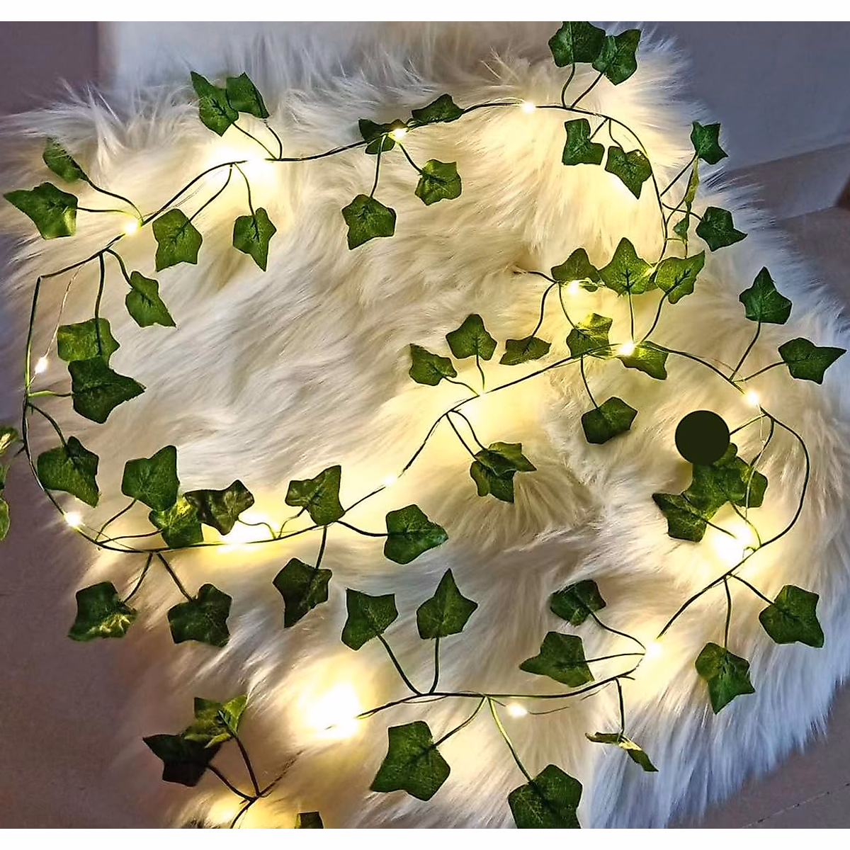Hoolight Vine String Lights, [1 Pack] Ivy Decor String Lights, Maple Leaf Garland Wreath Hanging lamp with 20 LED, Fairy Night Lights for Home,6.5 FT, Battery Powered, Room, Bedroom, Wall Decoration