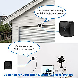All-New Blink Outdoor Camera Wall Mount, Weatherproof Protective Housing and 360 Degree Adjustable Mount with Blink Sync Module 2 Mount for Blink Outdoor Security Camera System (White 3Pack)