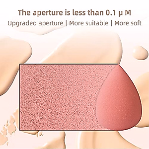COSTICA 5 Pcs Makeup Sponge Set, Latex Free Beauty Blender, Foundation Blending Beauty Sponge with a Storage Box, Flawless for Liquid, Cream, and Powder(White Pink)