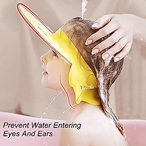 Baby Shower Cap for Kids Bath Visor Adjustable Toddler Shower Cap Multi-Purpose Bathing Cap for Protect Infants Toddler Eyes Ears (Yellow