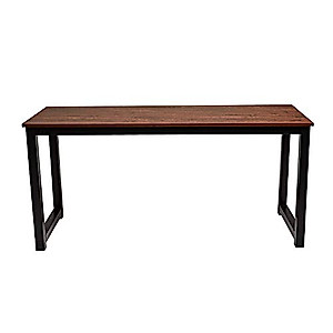 USHOW Computer Desk 63 inch Modern Sturdy Office Desk Study Writing Desk for Home Office (63 inch, Sandalwood)