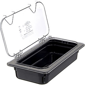 Carlisle FoodService Products 10279Z07 EZ Access Hinged Lid with Handle and Notch, Third Size, Clear
