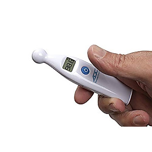 ADC Temple Touch Digital LCD Fever Thermometer, Non Invasive and Quick Read, Suitable for Babies, Newborns, Kids, and Adults, Adtemp 427, White