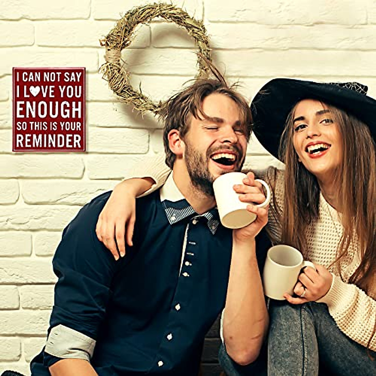 Love Box Sign 5 x 6 x 1.77 Inch Love Decor for Mom Wood Love You Sign Sweet Love Sign Block Centerpiece Plaque Mother's Day Gift Home Decor (Red Board, White Words)